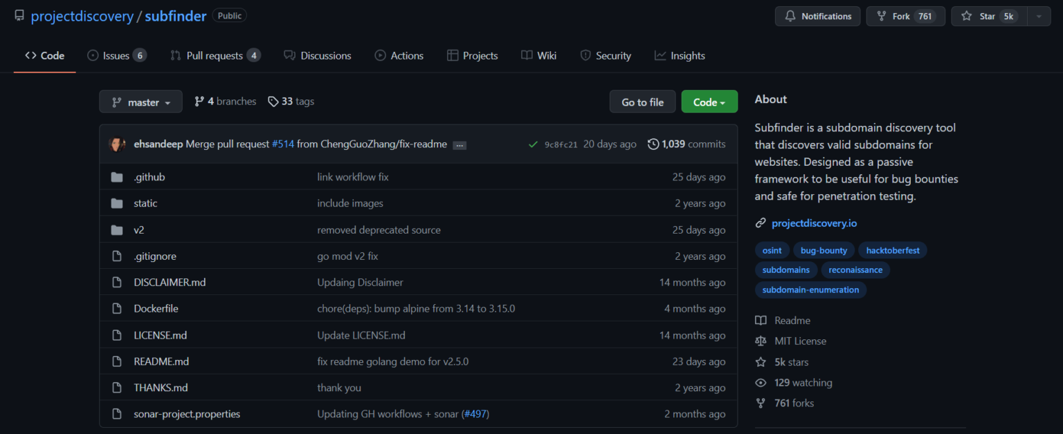 Subfinder: Easy Subdomain Enumeration Tool